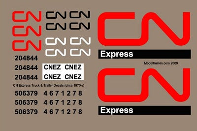 CN Express Model Decals – Model Truckers LLC
