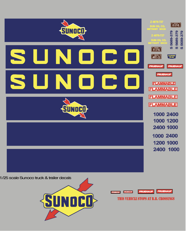 Sunoco Model Decals – Model Truckers LLC