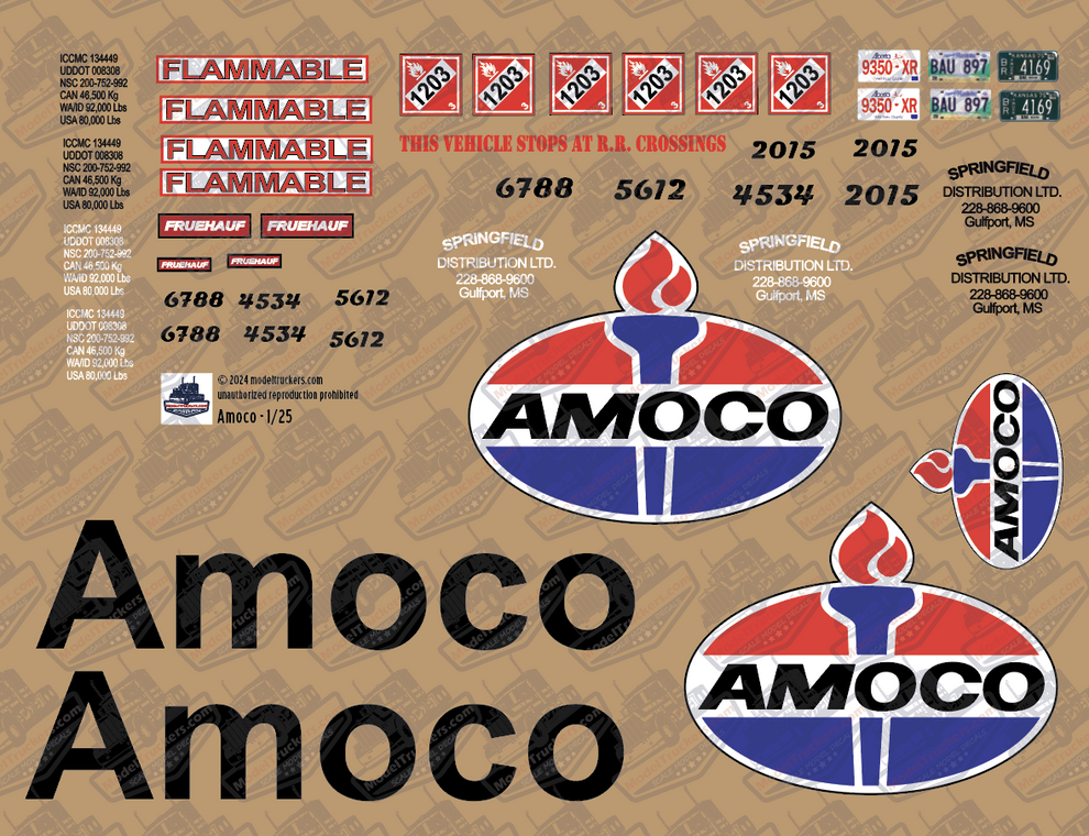Amoco (Style 1) Model Decals – Model Truckers LLC