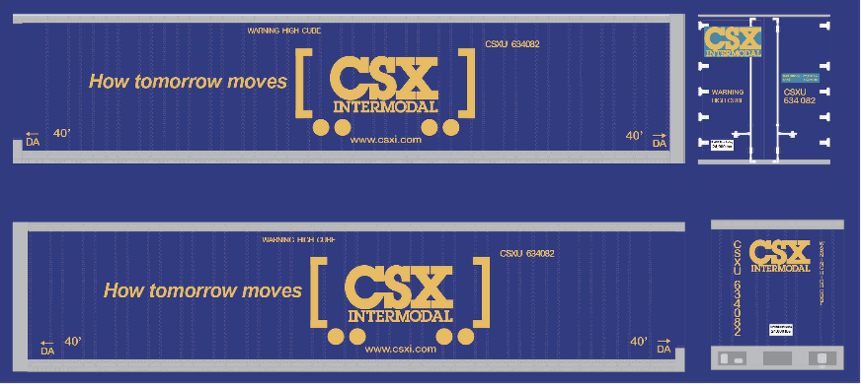 CSX Intermodal Container Model Decals – Model Truckers LLC