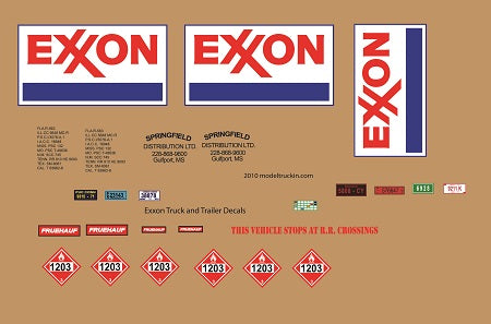 Exxon (Style 2) Model Decals – Model Truckers LLC