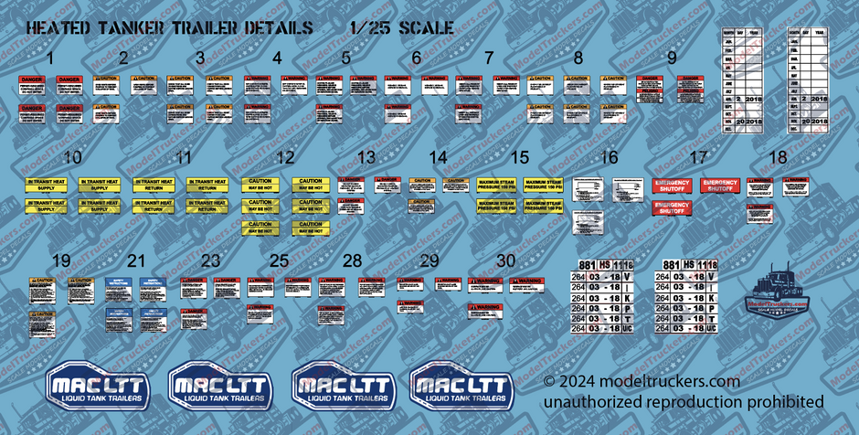 Semi Trailer Detail Decals – Page 2 – Model Truckers LLC