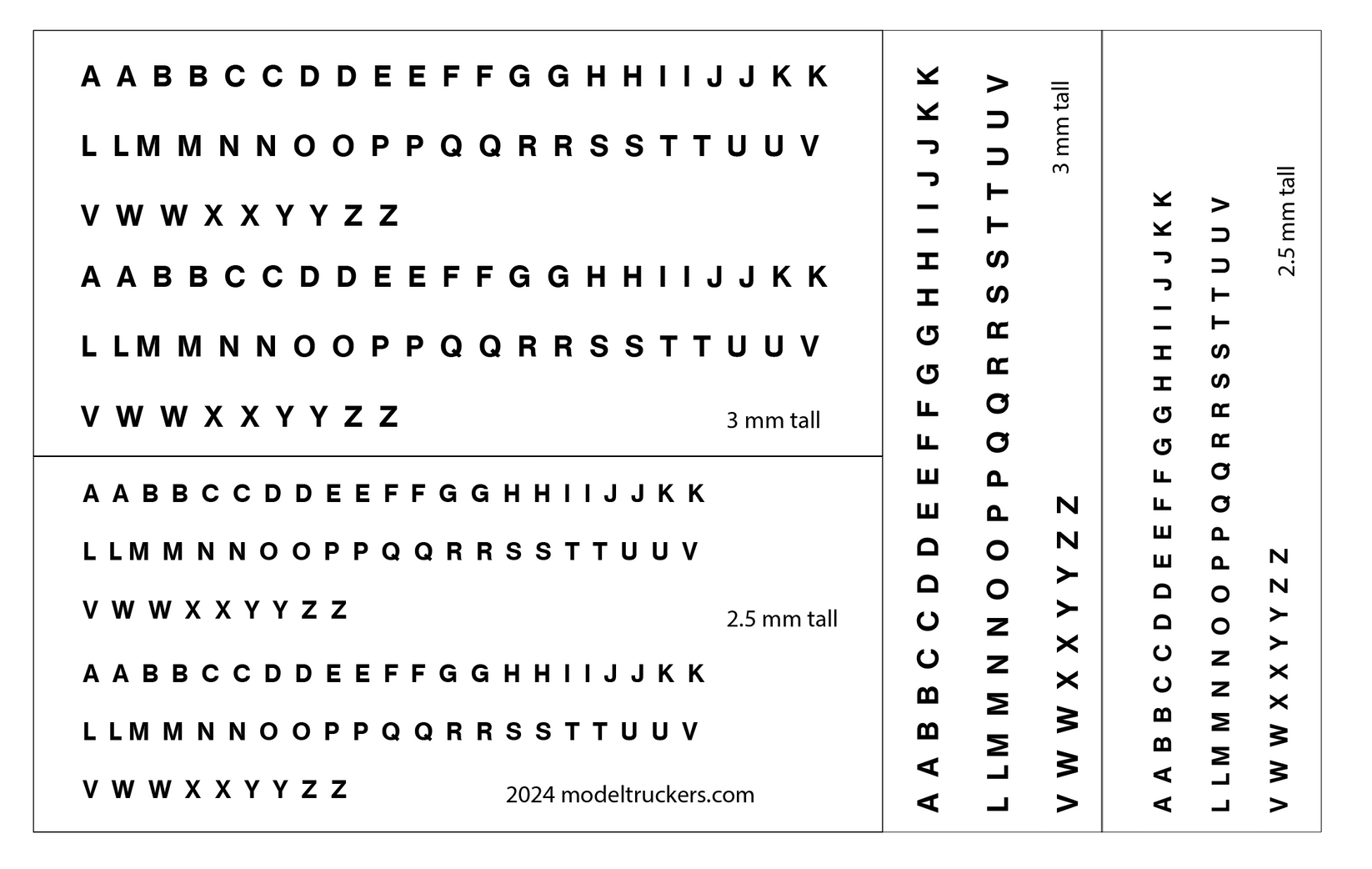 Customizable Letter Decals for Models – Model Truckers LLC