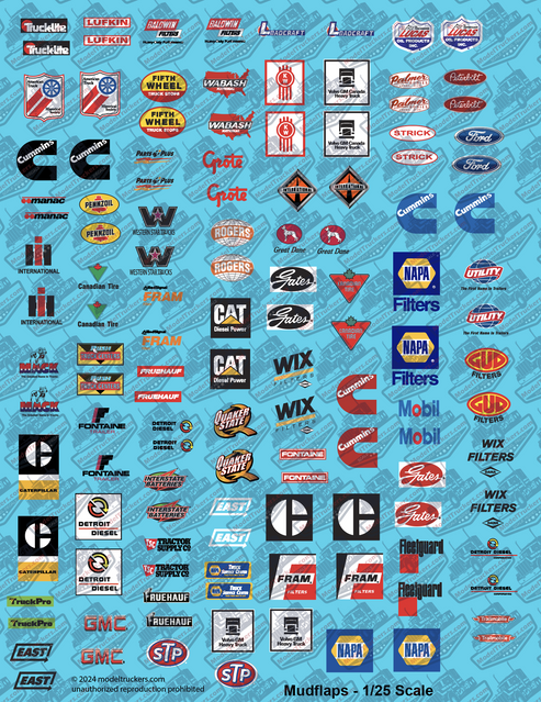 Semi Truck & Trailer Model Mudflap Decals – Model Truckers LLC