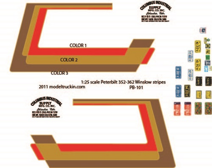 PB101 - Peterbilt Winslow COE Decal Stripes – Model Truckers LLC