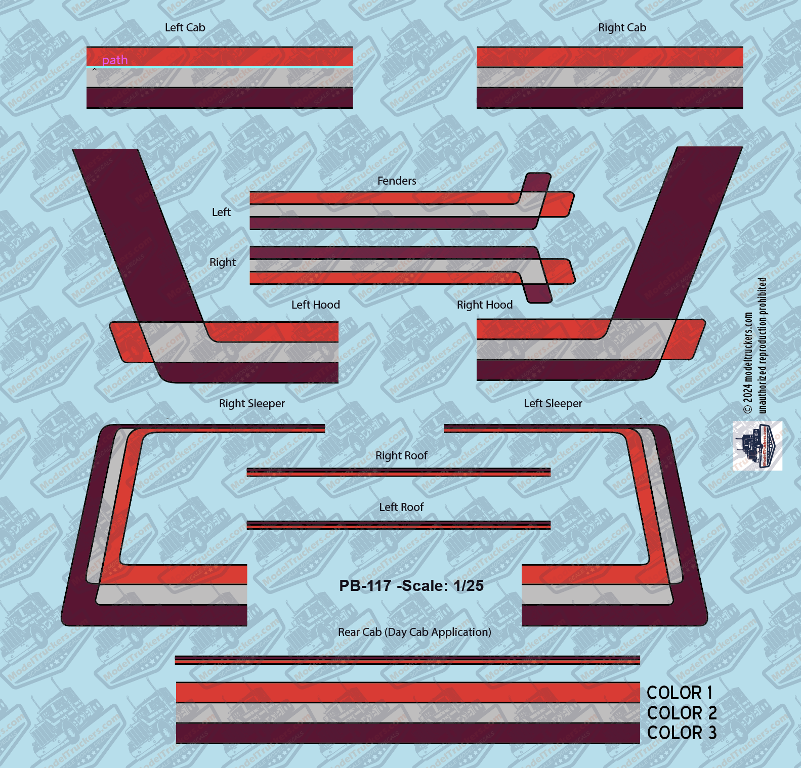 PB117 - Peterbilt Decal Stripes – Model Truckers LLC