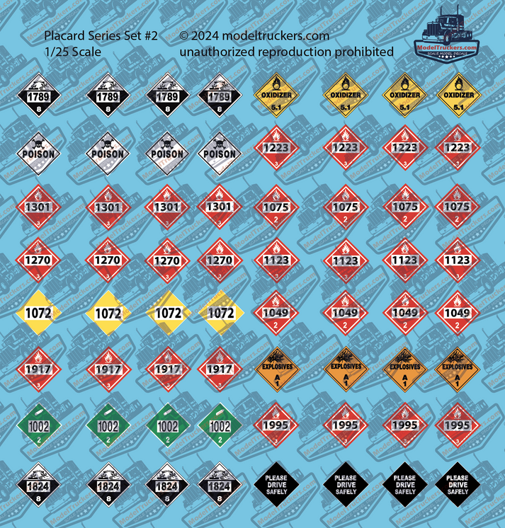 Semi Truck Placard Detail Set #2 Model Decals – Model Truckers LLC