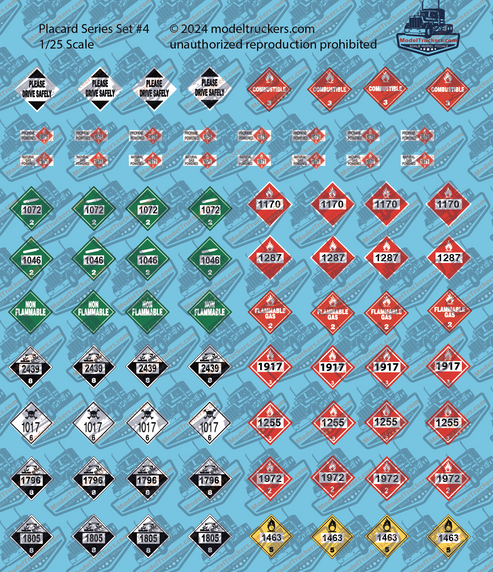 Semi Truck Placard Detail Set #4 Model Decals – Model Truckers LLC