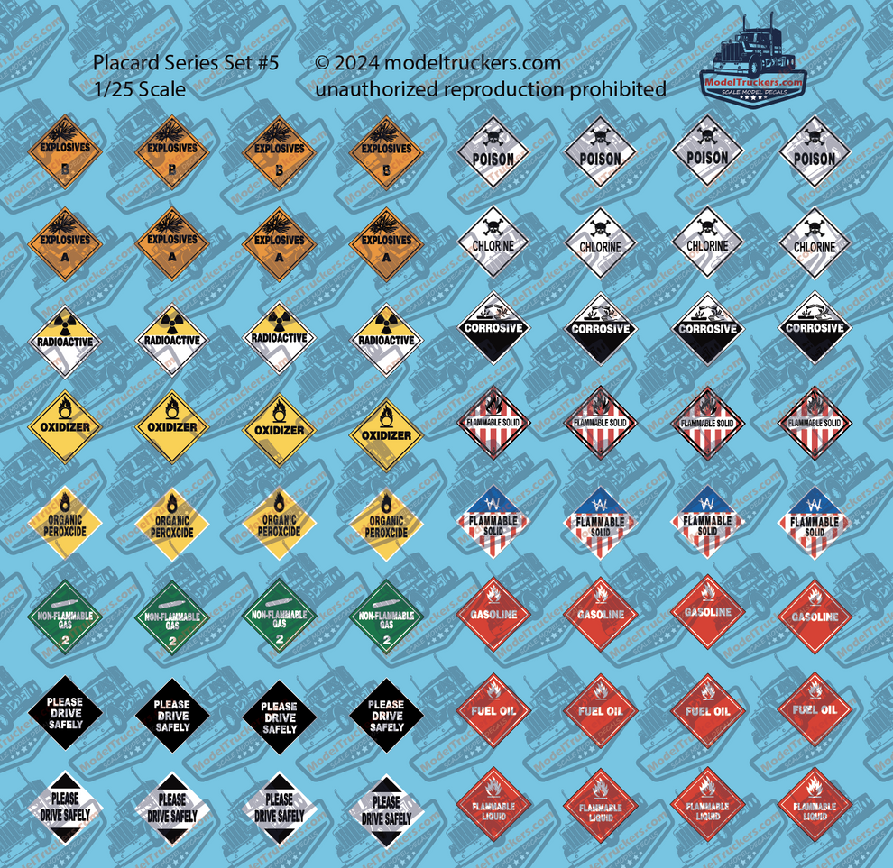 Semi Truck Placard Detail Set #5 Model Decals – Model Truckers LLC
