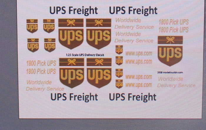 UPS (Brown) Model Decals – Model Truckers LLC