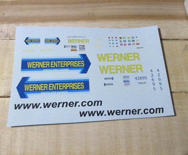 Werner (Style 1) Model Decals – Model Truckers LLC